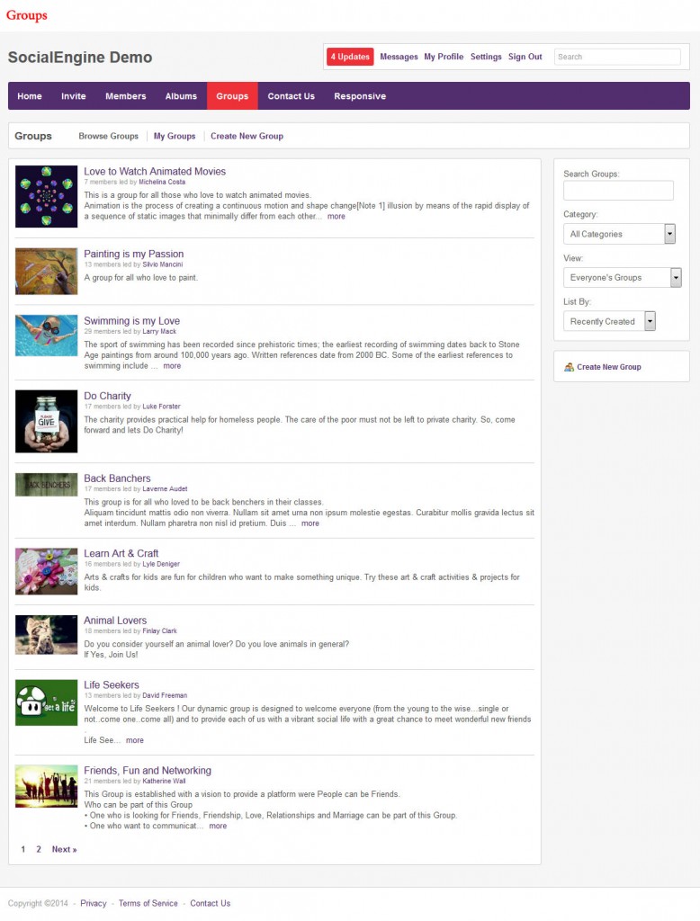Responsive Theme | Modern Theme | SocialEngine