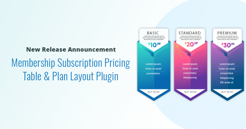 New Release – Membership Subscription Pricing Table & Plan Layout ...