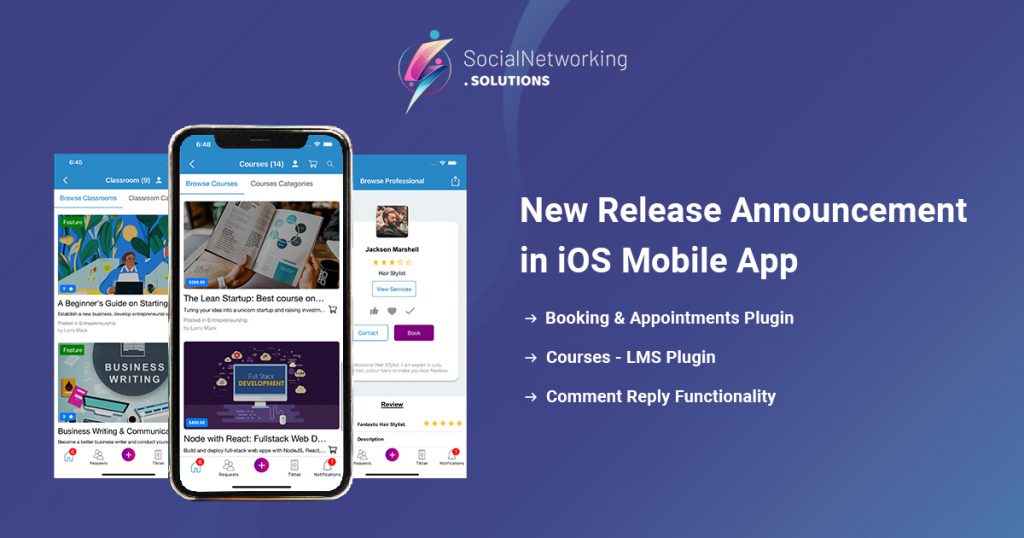 New Release Announcement in iOS Mobile App | SocialNetworking.Solutions